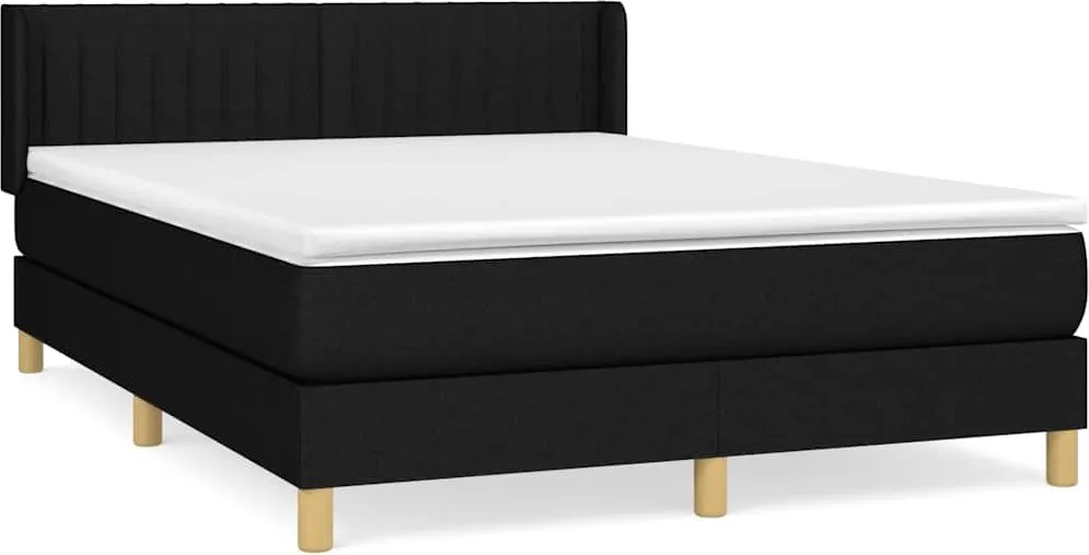 Box spring postel s matrací černá 140 x 190 cm textil 3130427