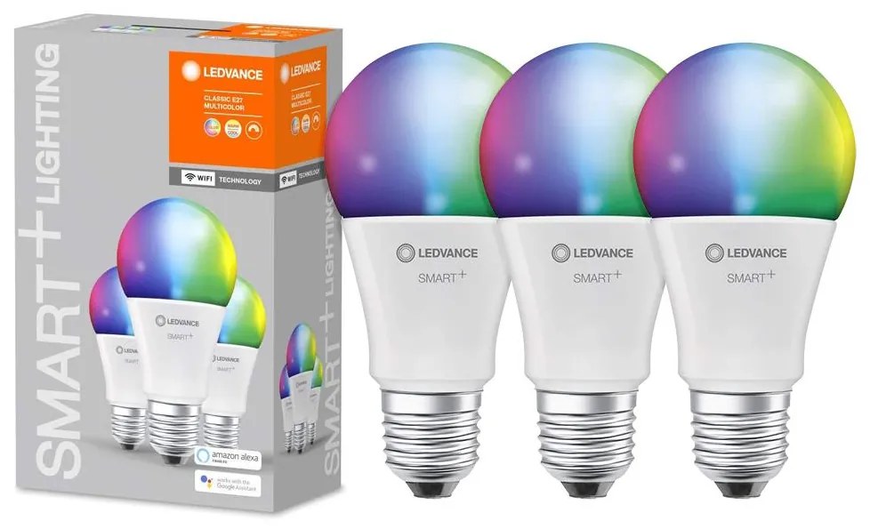 Ledvance SADA 3x LED RGBW Stmívatelná žárovka SMART+ E27/9,5W/230V 2700K-6500K - Ledvance P224713