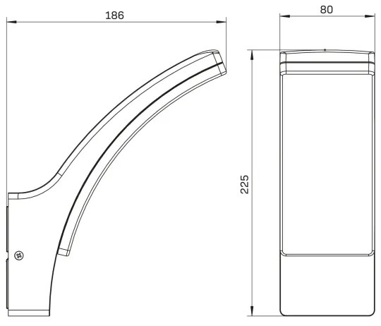 LED Venkovní nástěnné svítidlo AMY LED/12W/230V IP44 černá