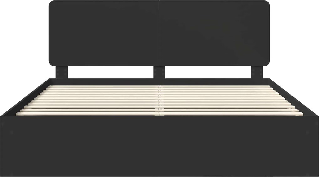 Rám postele s čelo Černá 180 x 200 cm Masivní borové dřevo 3412453