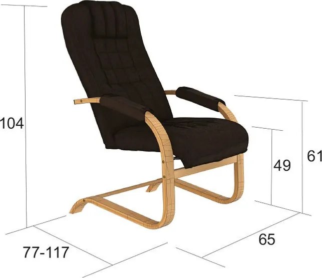 Bradop Pohupovací a polohovací křeslo Evan R37 | Provedení: DS-Dub sonoma,Látka: 518 - ARTEMIS-518