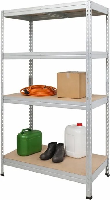 Regál 150x70x30 cm zinkovaný 4-policový, nosnost 80 kg, RIVET