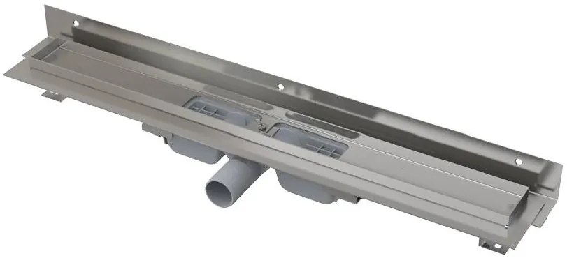 Alca - Sprchový žlab Wall Low 85 cm, s okrajem pro plný rošt a s pevným límcem ke stěně, nerez APZ116-850