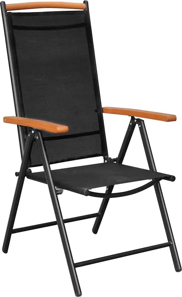 7dílný zahradní jídelní set hliník černý 3070626