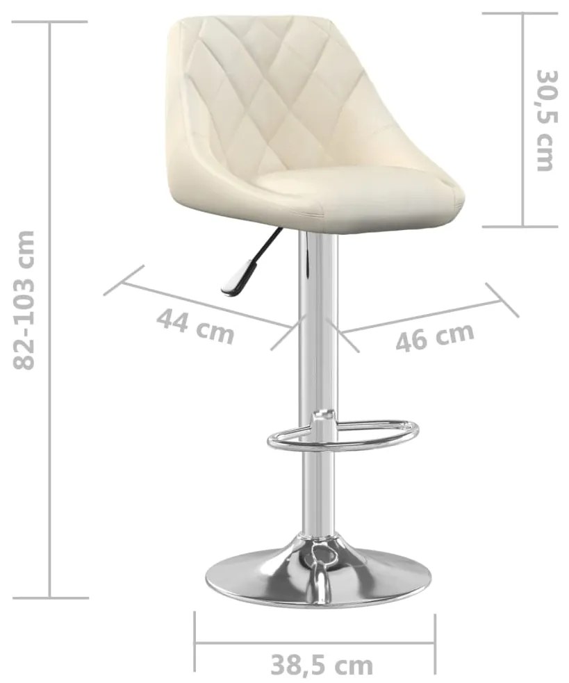 vidaXL Marketos Barová židle krémová samet