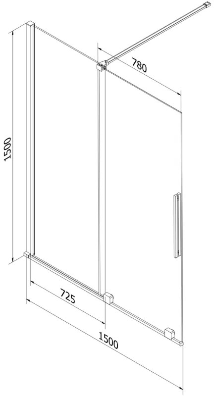Mexen Velar, 2-křídlová posuvná vanová zástěna 150 x 150 cm, 8mm čiré sklo, bílý profil, 896-150-000-01-20