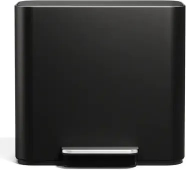 Simplehuman DUAL MINI matná černá ocel / Pedálový odpadkový koš na tří
