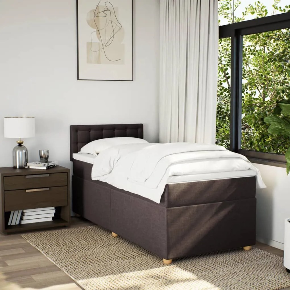Box spring postel s matrací tmavě hnědá 80x200 cm textil 3288824
