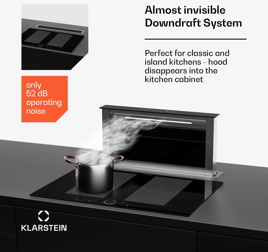 Klarstein Royal Flush Eco Slim 60, digestoř, 60 cm, 650 m³/h, A+