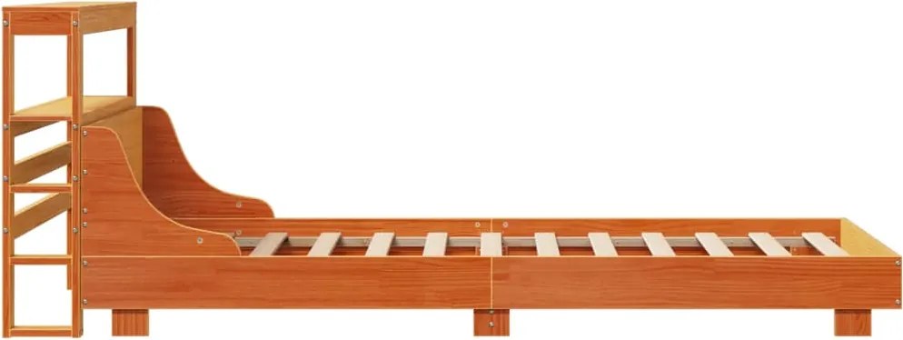 Postel bez matrace voskově hnědá 100 x 200 cm masivní borovice 3306428