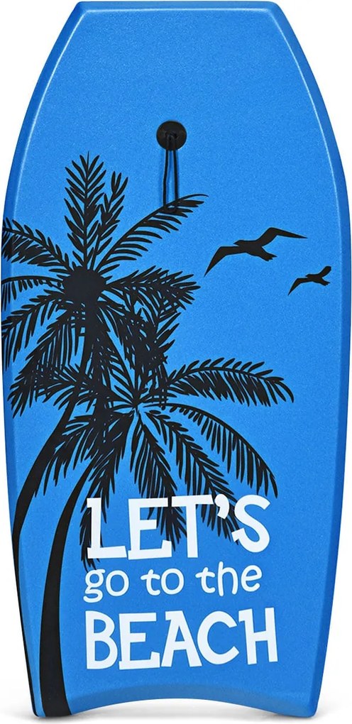 Costway Bodyboard lehké plavecké prkno na pláž pro děti a dospělé 106 cm modré