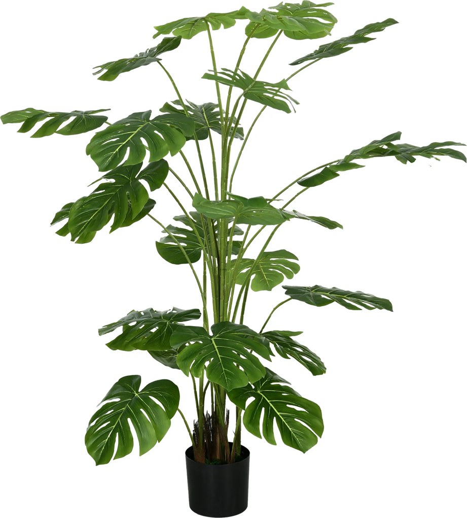 HOMCOM Umělé rostliny, umělá Monstera Deliciosa, 180 cm umělá rostlina s 24 větvemi, pokojová rostlina, umělý strom, rostlinná dekorace do interiéru,…