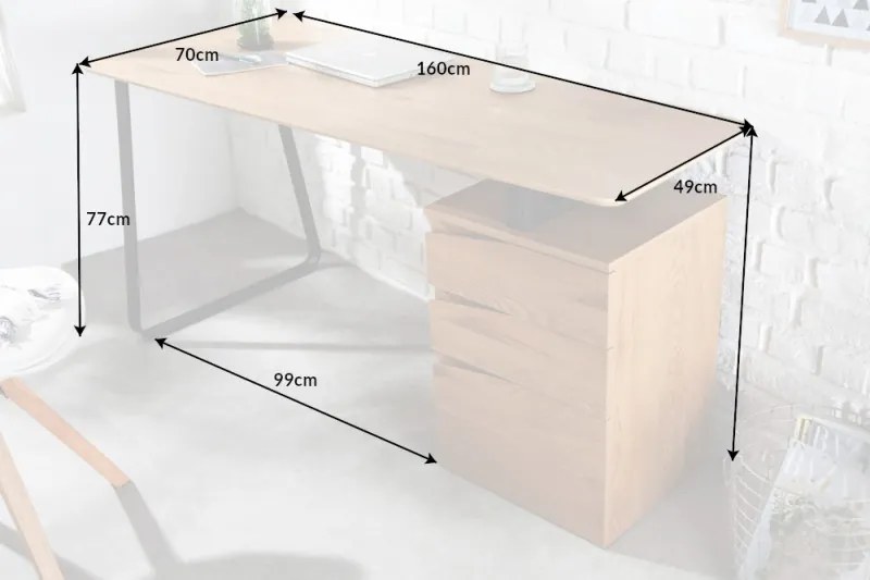Studiový stůl 160cm dubový vzhled / 40986