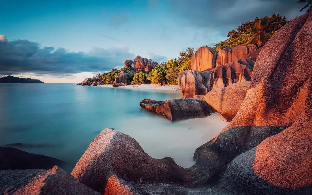 Vícedílný obraz Pláž Na Seychelách Nedostatek Nedostatek Přírodní plátno 240x150