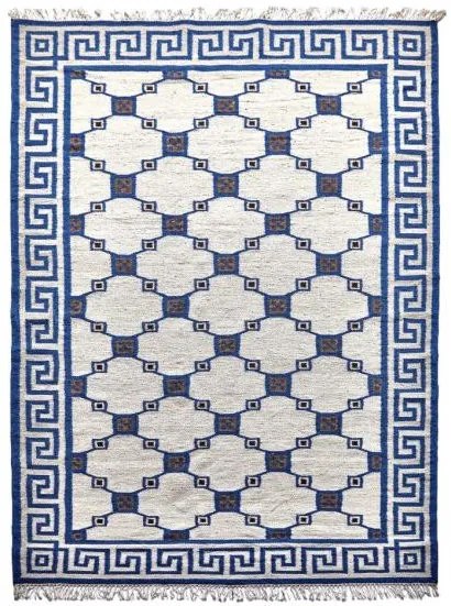 Diamond Carpets koberce Ručně vázaný kusový koberec Geo DESP P82 Silver Blue - 80x150 cm