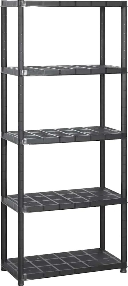 Úložný regál 5patrový černý 213 x 38 x 170 cm plast 3059856