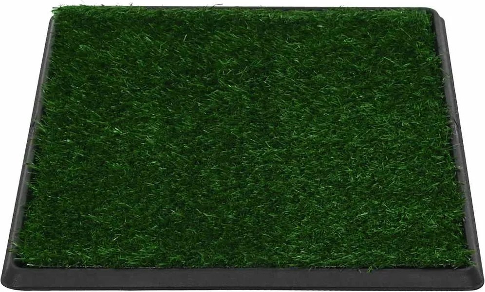 Toaleta pro psy s nádobou a umělou trávou zelená 64x51x3 cm WC 170768