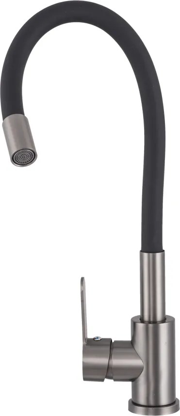 Gamma Flex 2000, stojánková dřezová baterie s flexibilním ramenem, černá-grafitová, GMA-BFX-2000GM