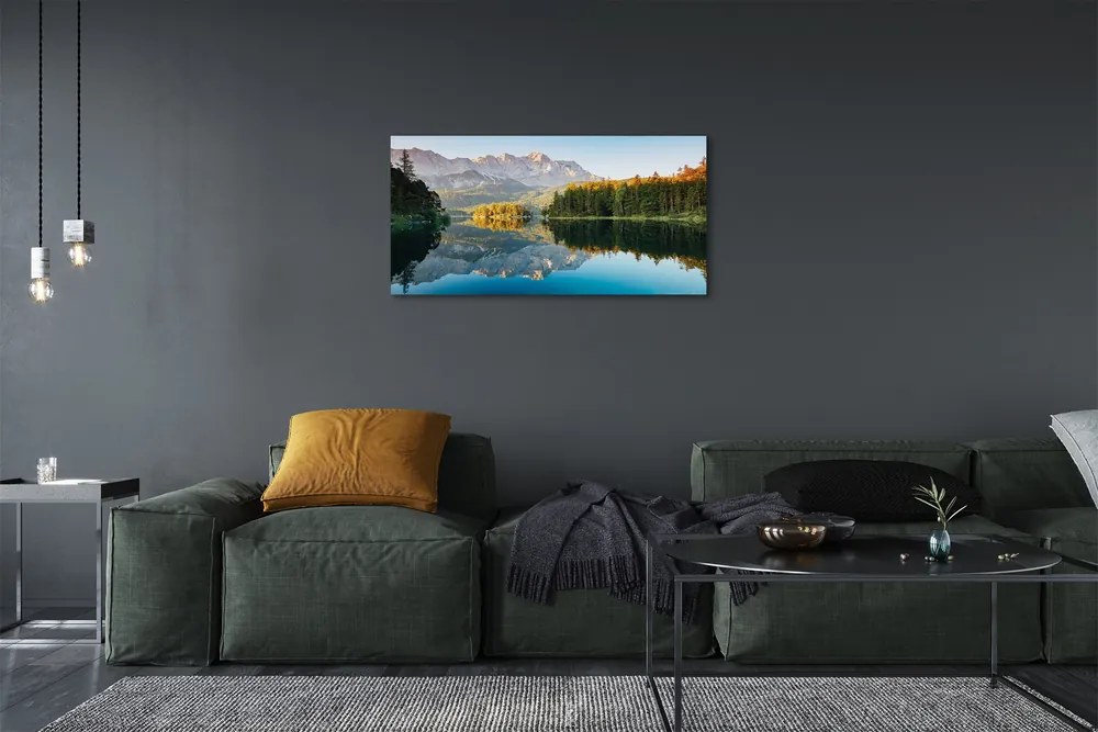 Obrazy na plátně Německo Mountain forest lake 140x70 cm