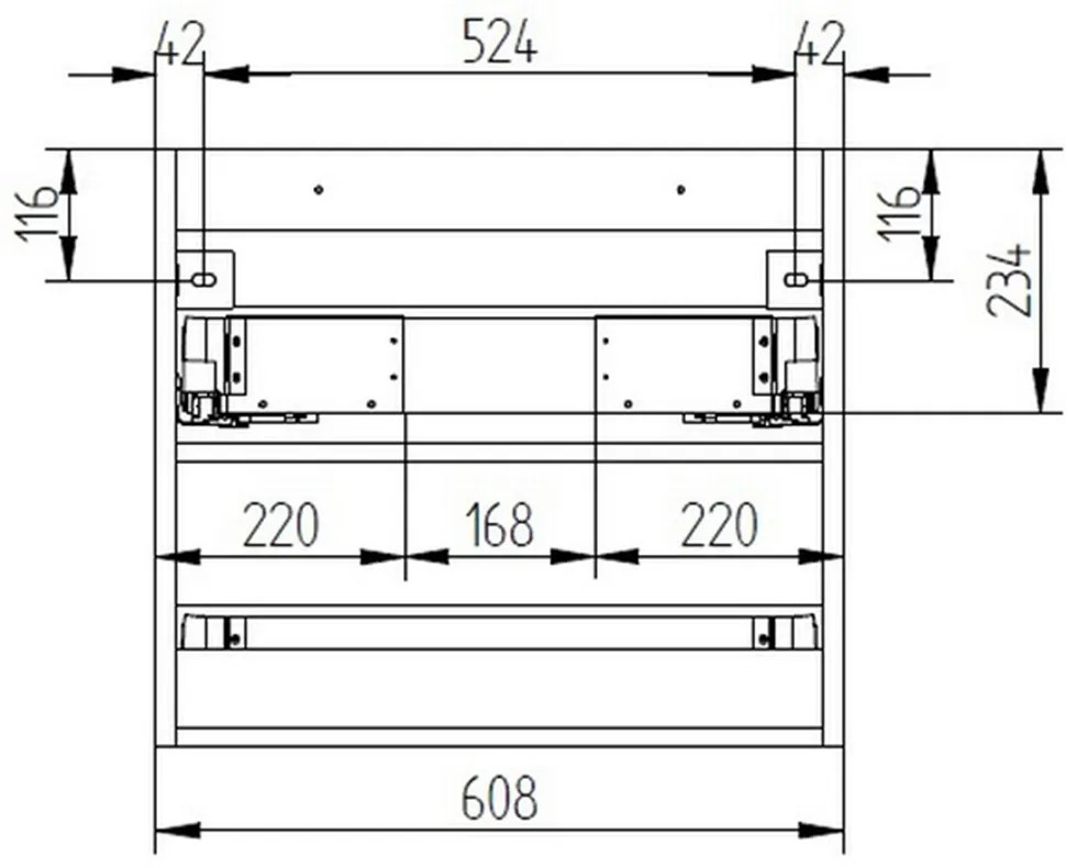Mereo Mereo, Aira, koupelnová skříňka s keramickým umyvadlem 61 cm, bílá, dub, šedá, CN720