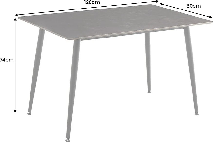 Keramický jídelní stůl Garold 120 cm antracitový