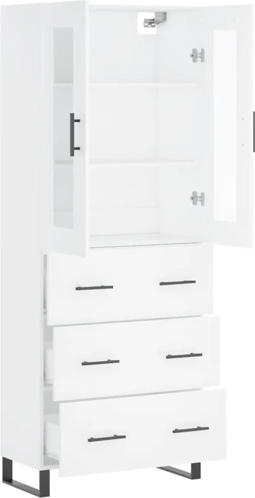 Skříň highboard bílá 69,5 x 34 x 180 cm kompozitní dřevo 3198425