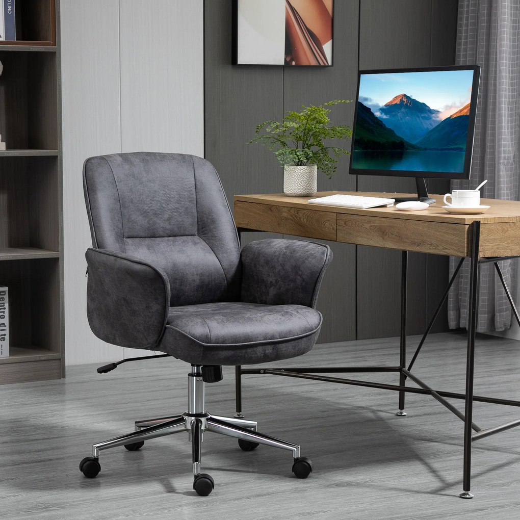 Kancelářská židle Vinsetto XXL, ergonomická kancelářská židle s houpací funkcí, výškově nastavitelná, max. nosnost 120 kg, šedá