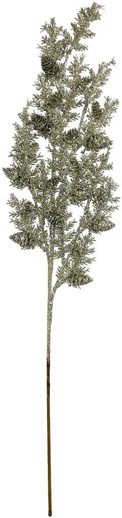 Třpytivá větvička s šiškami stříbrná 85 cm