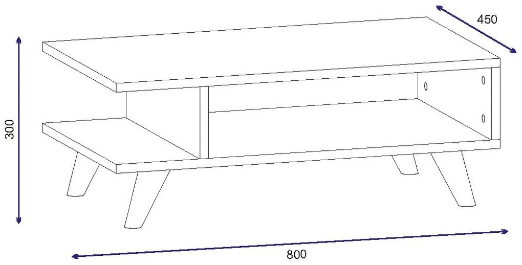 Designový konferenční stolek Farica 80 cm bílý