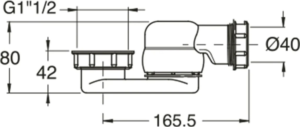 Polysan sifon s převlečnou matkou 1 1/2 výška 42mm bílá 71712 Koupelny Bernold