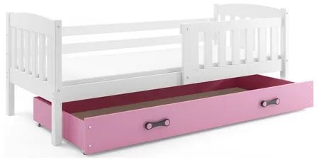 Dětská postel KUBUS s úložným prostorem 80x160 cm - bílá Ružové