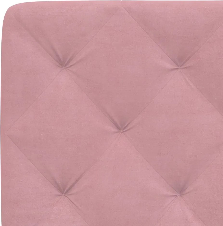 Postel s matrací růžová 200 x 200 cm samet 3208681