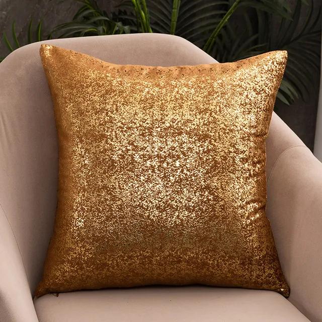Luxusní povlak na polštář se zlatým potiskem (45x45 cm) Barva: Kávová