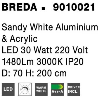LED lustr Breda 70 bílé