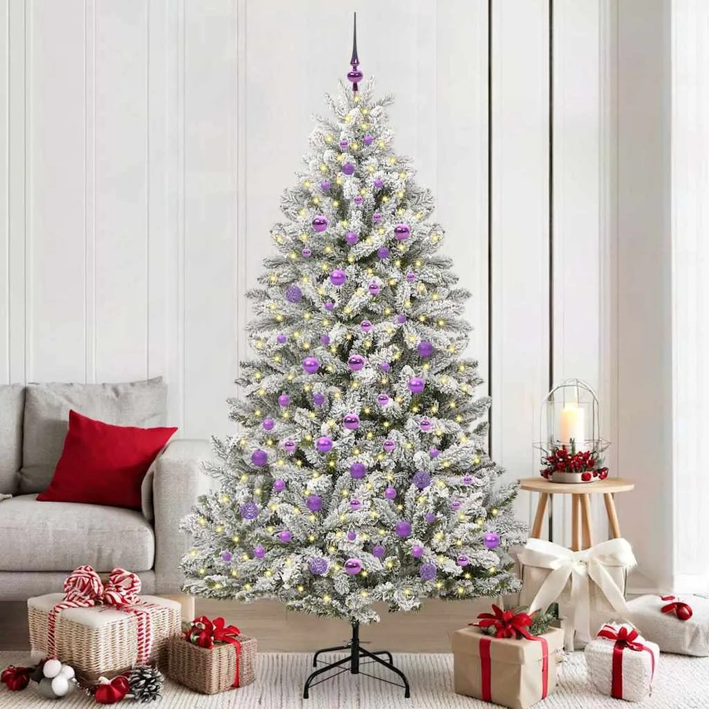 Umělý vánoční stromeček 210 cm 300 LED Teplá bílá PVC a ocel 3395763