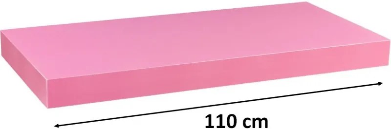Moderní nástěnná police růžová, 110 cm