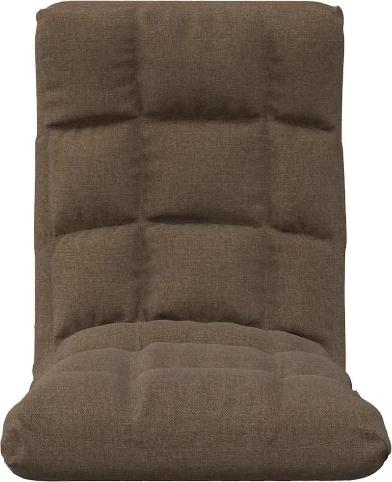Skládací lenoška na podlahu hnědá textil 336587