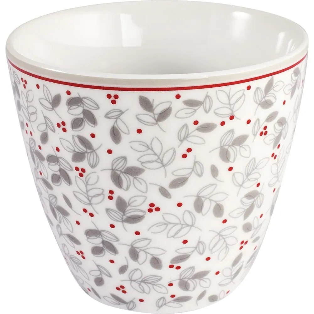 GREEN GATE Latte cup Adley White 300 ml, šedá barva, porcelán 300ml