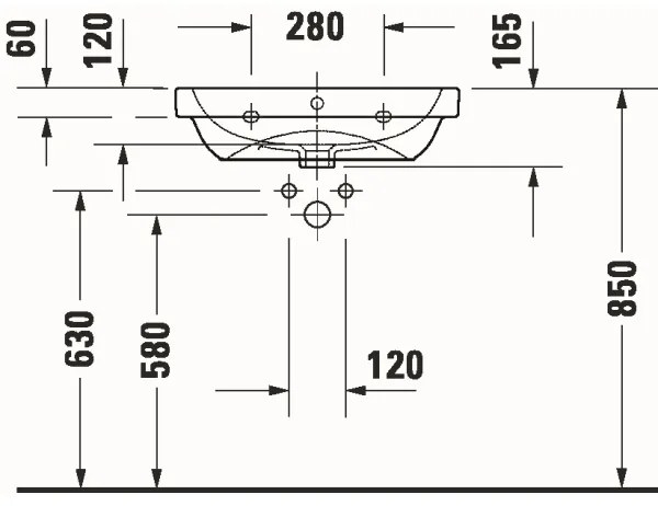 Duravit 23986000002 - Závěsné umyvadlo D-CODE 60x46 cm keramika/lesklá bílá
