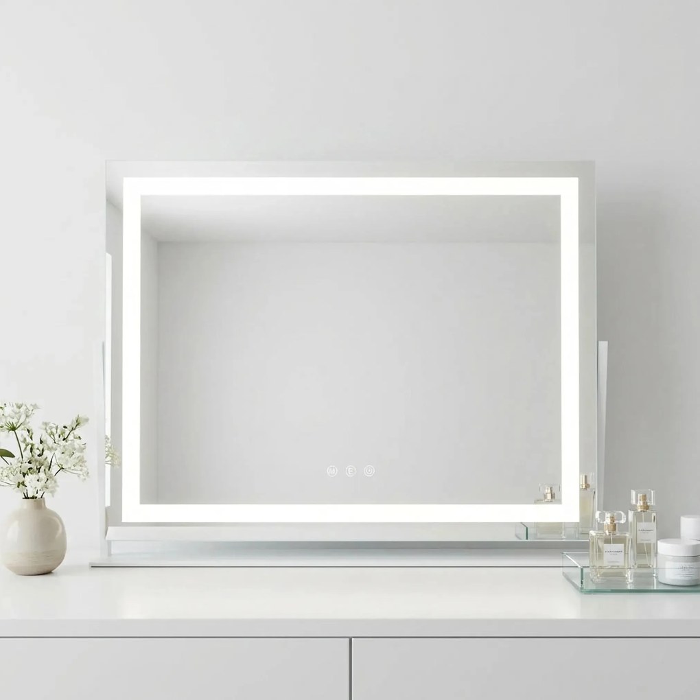 Rea Kosmetické zrcadlo 58x45 cm s regulovatelným LED osvětlením HOM-12017
