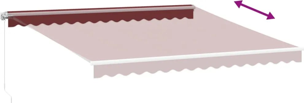 Ručně zatahovací markýza burgundská 400 x 350 cm 3214982