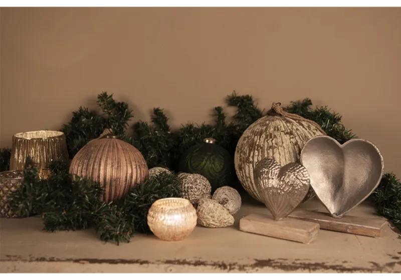 Béžovo-hnědá antik vánoční ozdoba šiška – 14x14x25 cm