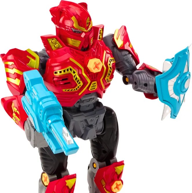 LEAN Toys Robot na šroubování, zbraň, vrtačka, šroubovák, světla, zvuk, červená