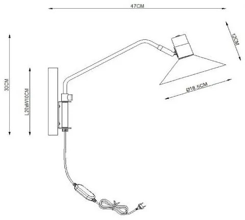 Lucide 05228/01/30 - Stmívatelná nástěnná lampa PEPIJN 1xE14/40W/230V