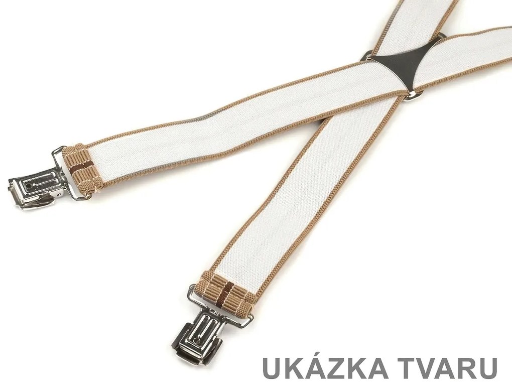 Stoklasa šle pánské 650255/35, délka 125cm, šíře 3cm, tvar X, šedé s bílými tečkami