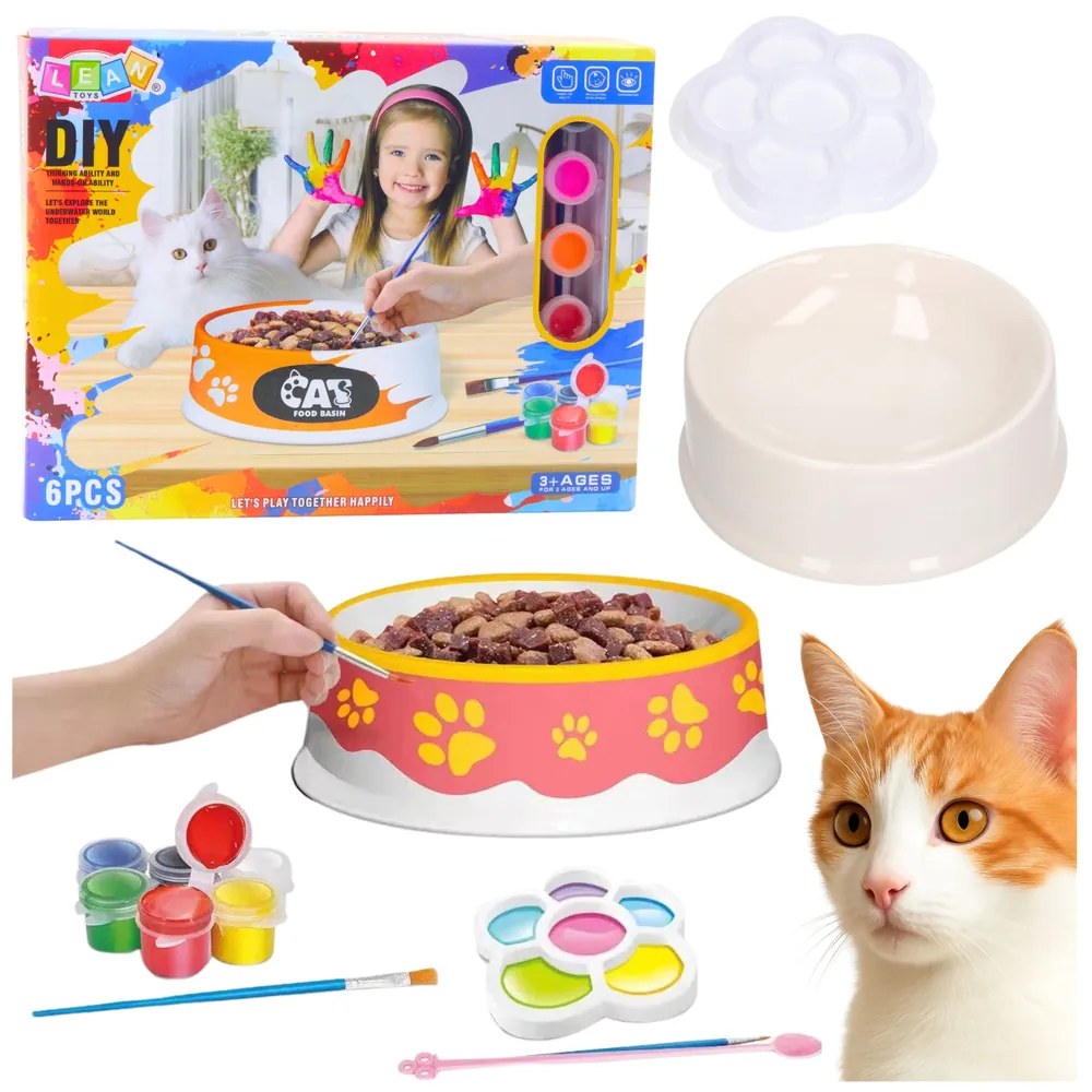 RKToys Dětský DIY set – malování misky pro kočku 6 ks