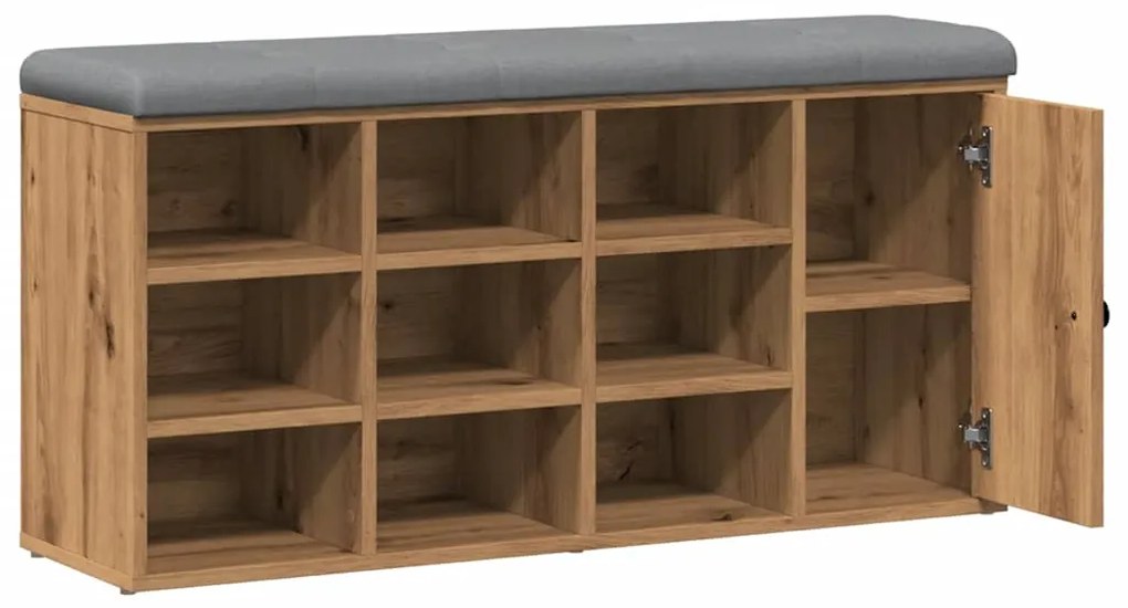 vidaXL Lavice s botníkem dub artisan 102x32x50 cm Engineered Wood