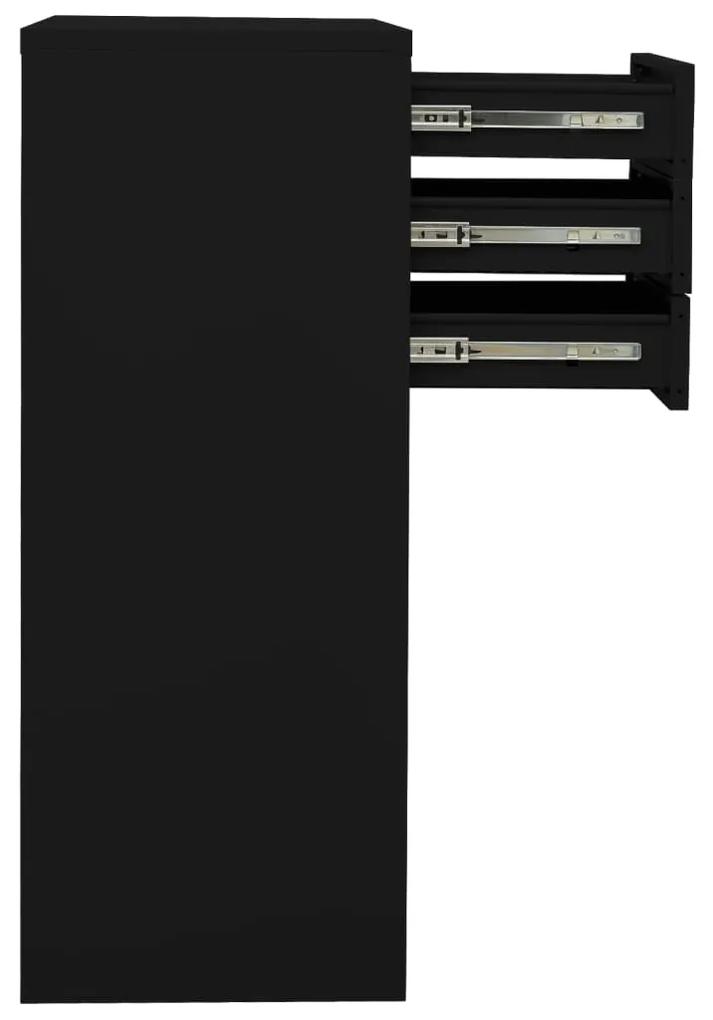 Kancelářská skříň černá 90 x 40 x 102 cm ocel - Default Title