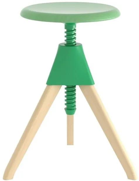 MAGIS - Barová židle JERRY - The Wild Bunch - buková se zeleným šroubem a sedákem