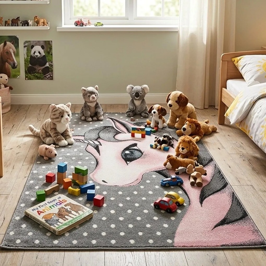 Ayyildiz, Dětský kusový koberec Kids 590 pink, 160x230, růžová, dětský pokoj